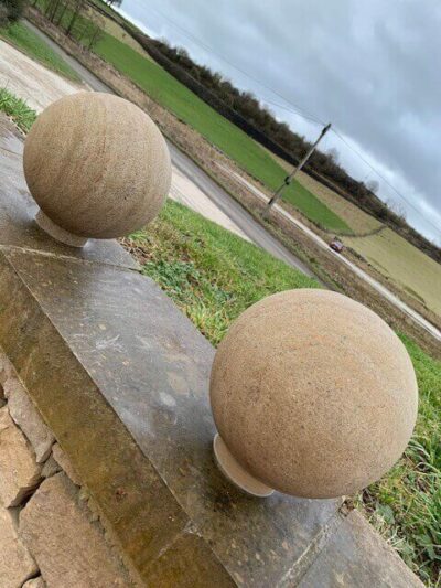 Natural Stone Ball Features ~ Architectural Paving & Stone